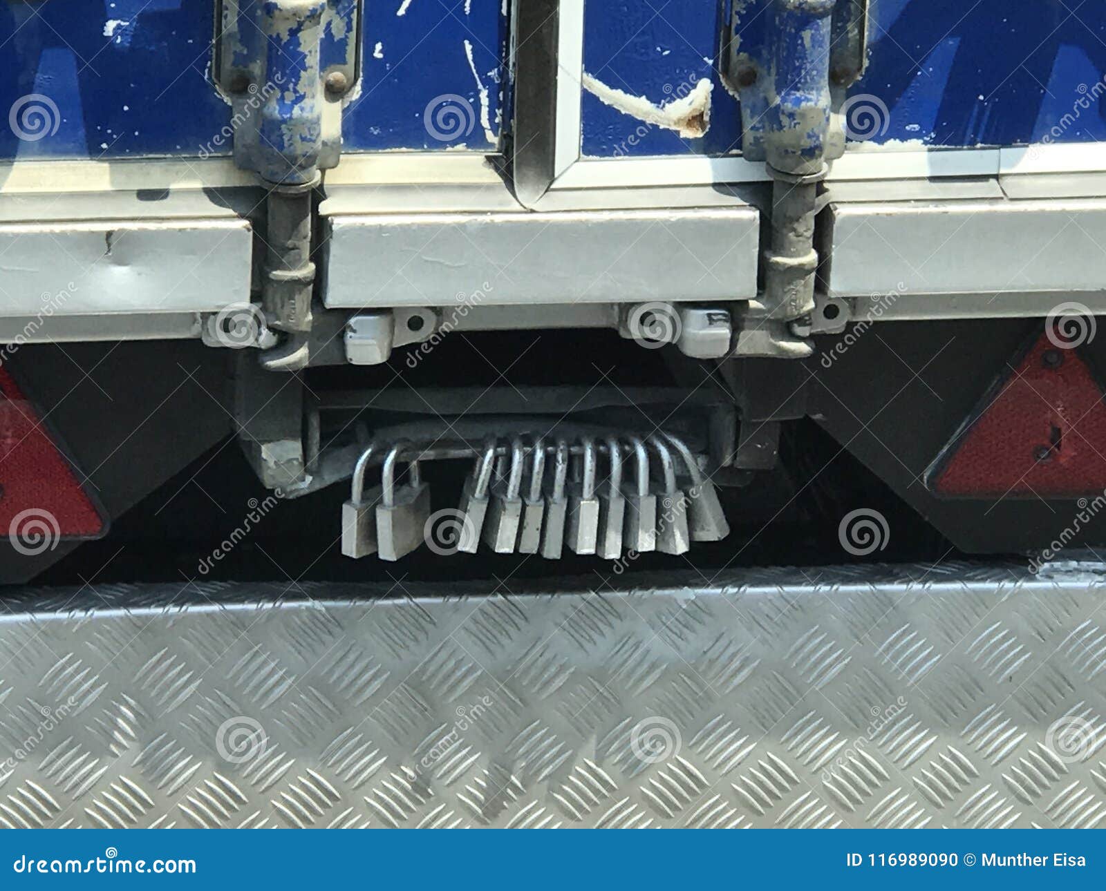 Missing a lock? stock photo. Image of truck, multiple - 116989090