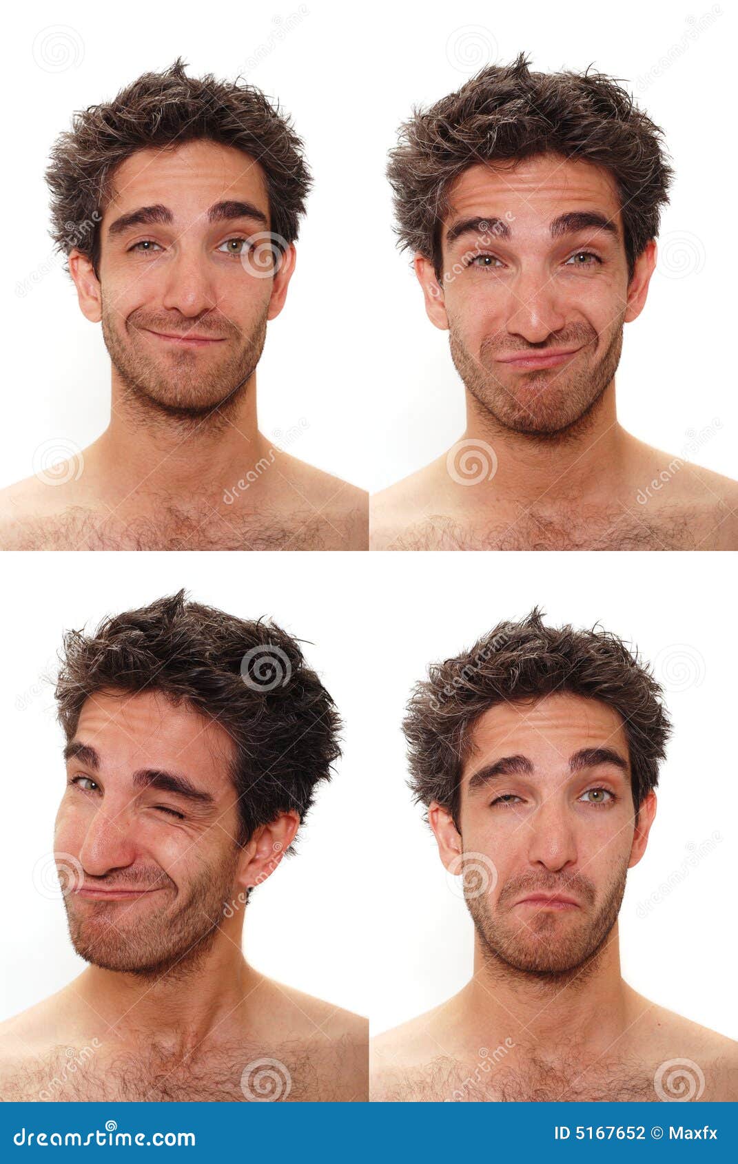 Multiple male expressions stock photo. Image of isolated - 5167652