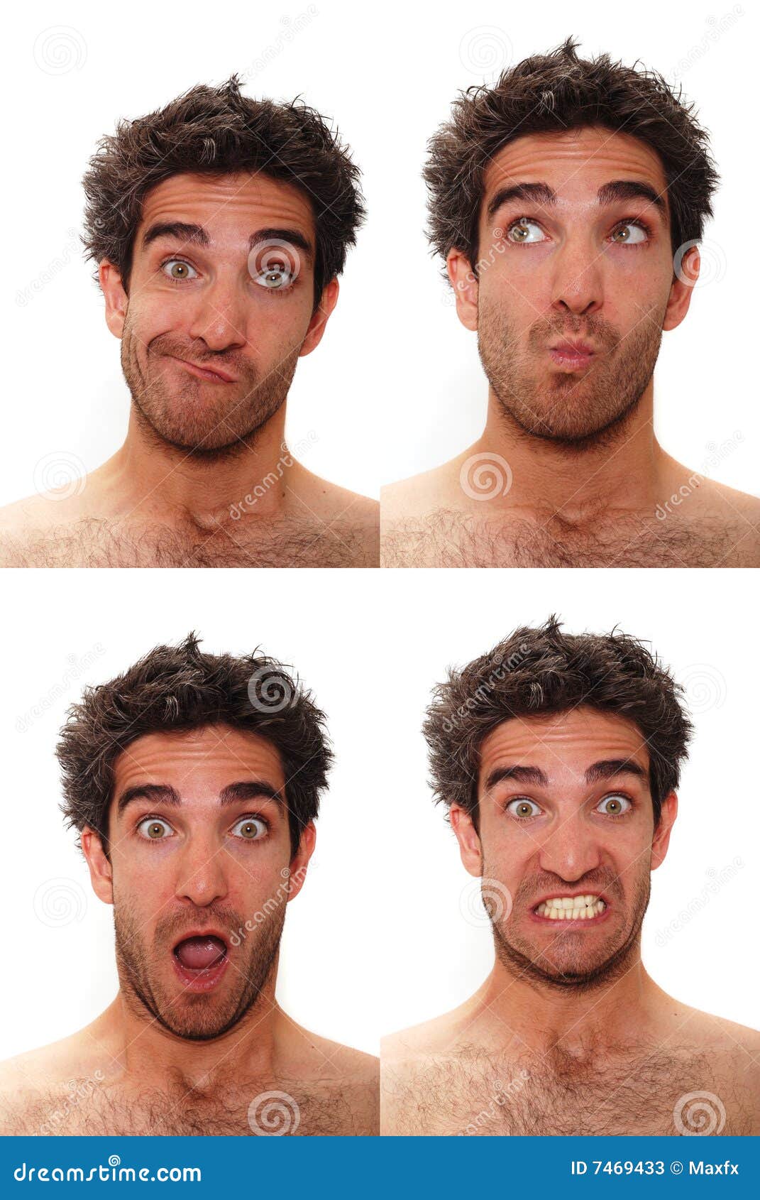 Multiple male expressions stock image. Image of unsure - 7469433