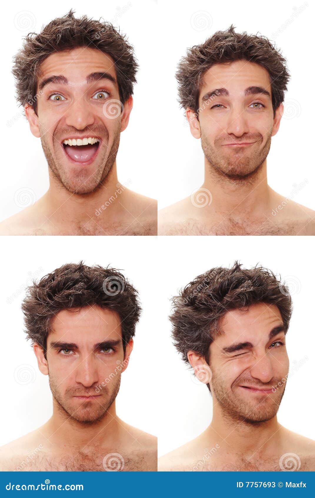 Multiple male expressions stock image. Image of cute, emotion - 7757693