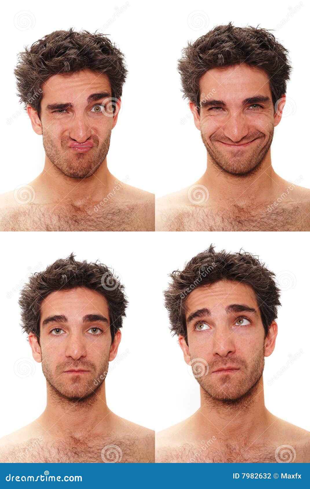 Multiple male expressions stock photo. Image of background - 7982632