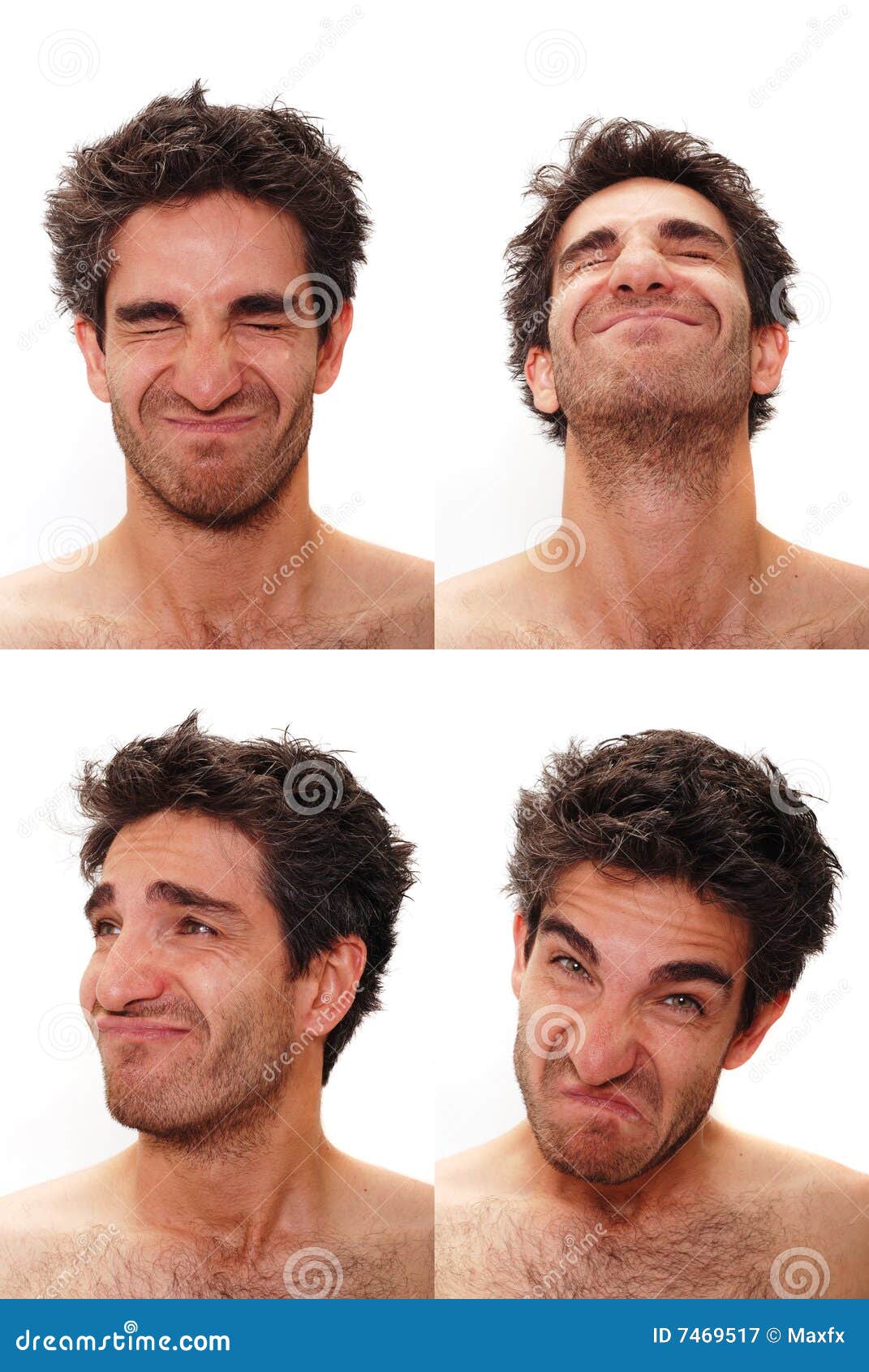 Multiple Male Facial Expressions Stock Image - Image of isolated, sense ...