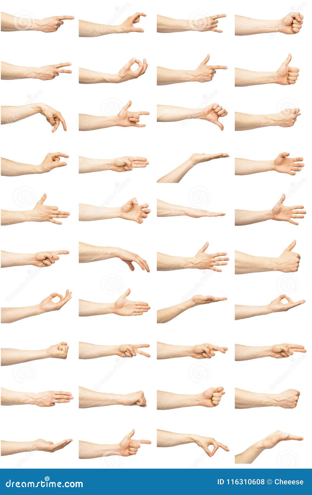 Multiple Male Hand Gestures Stock Photo - Image of hand, communication ...