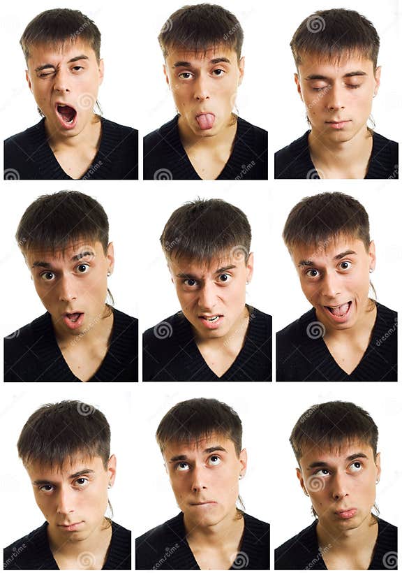 Multiple Man Face Expression. Stock Photo - Image of mime, humor: 6923950