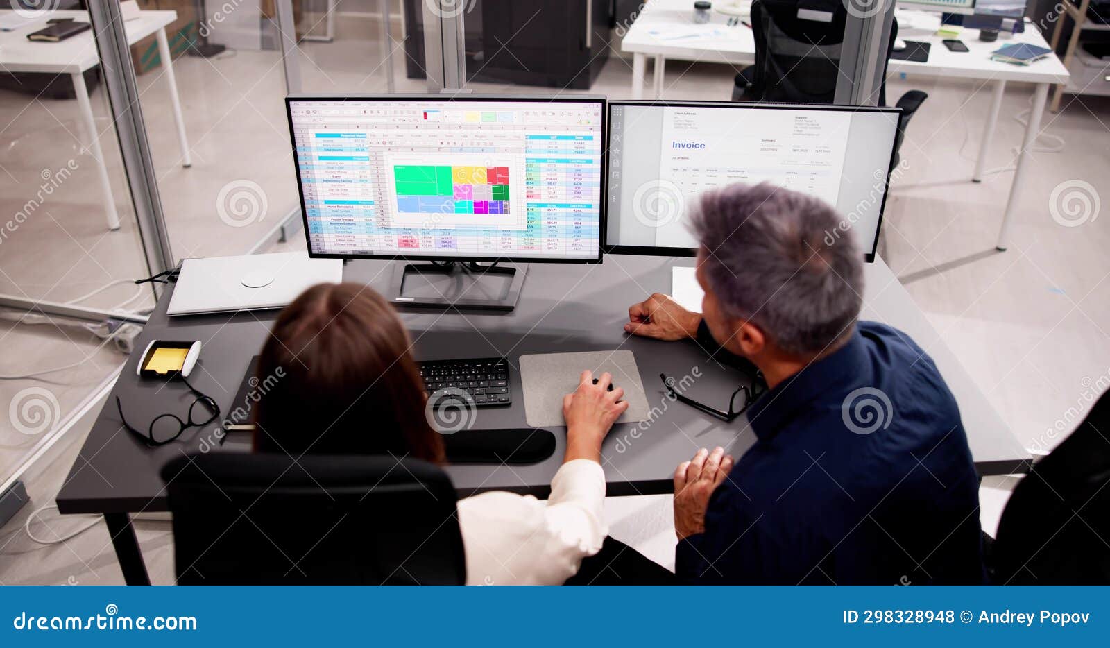 Multiple Medical Coders Working on Spreadsheets Stock Photo - Image of ...