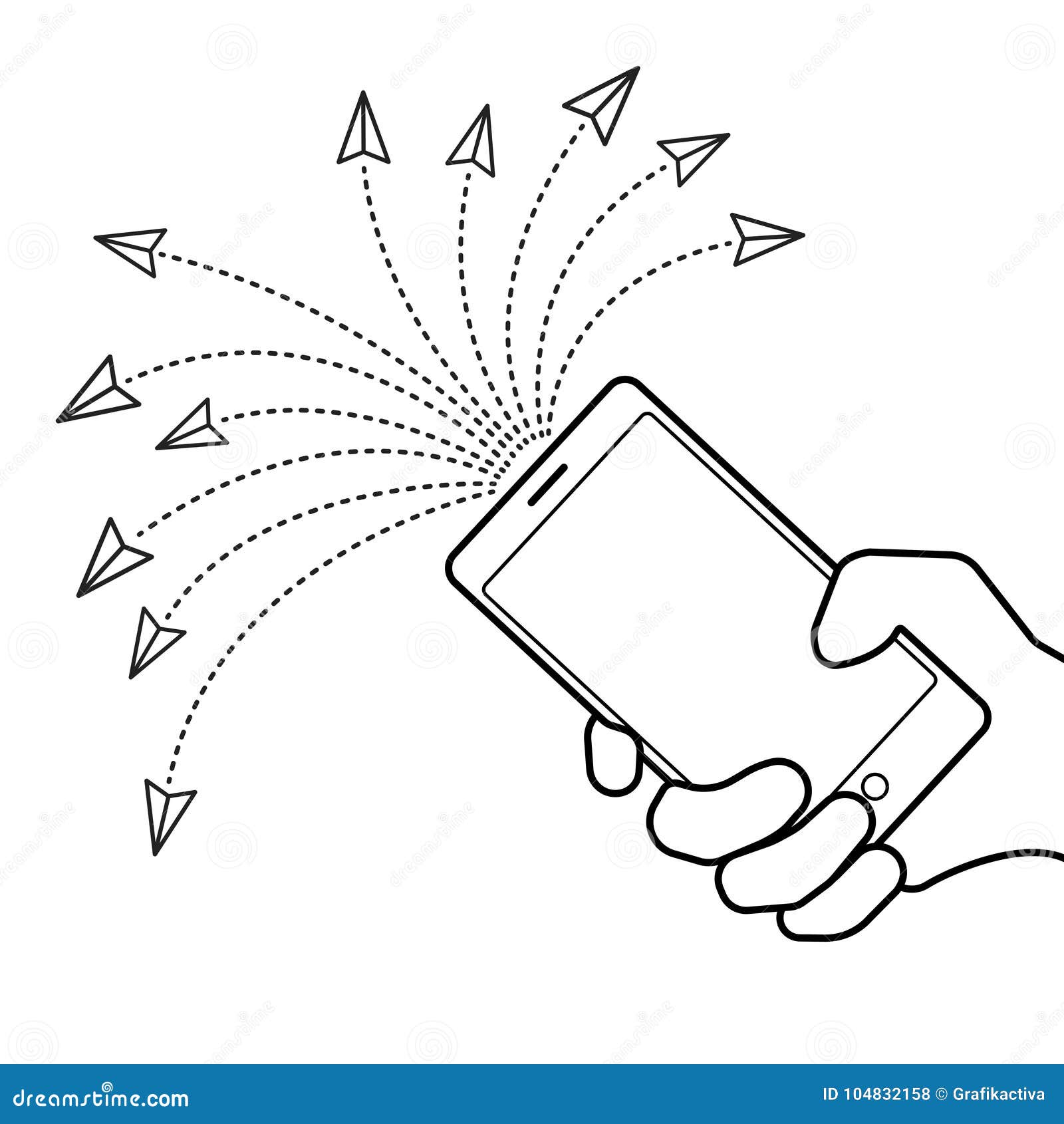 Multiple Message Sending Concept. Illustration of Hand with Smart Phone ... Multiple Message Sending Concept. Illustration of Hand with Smart Phone ...