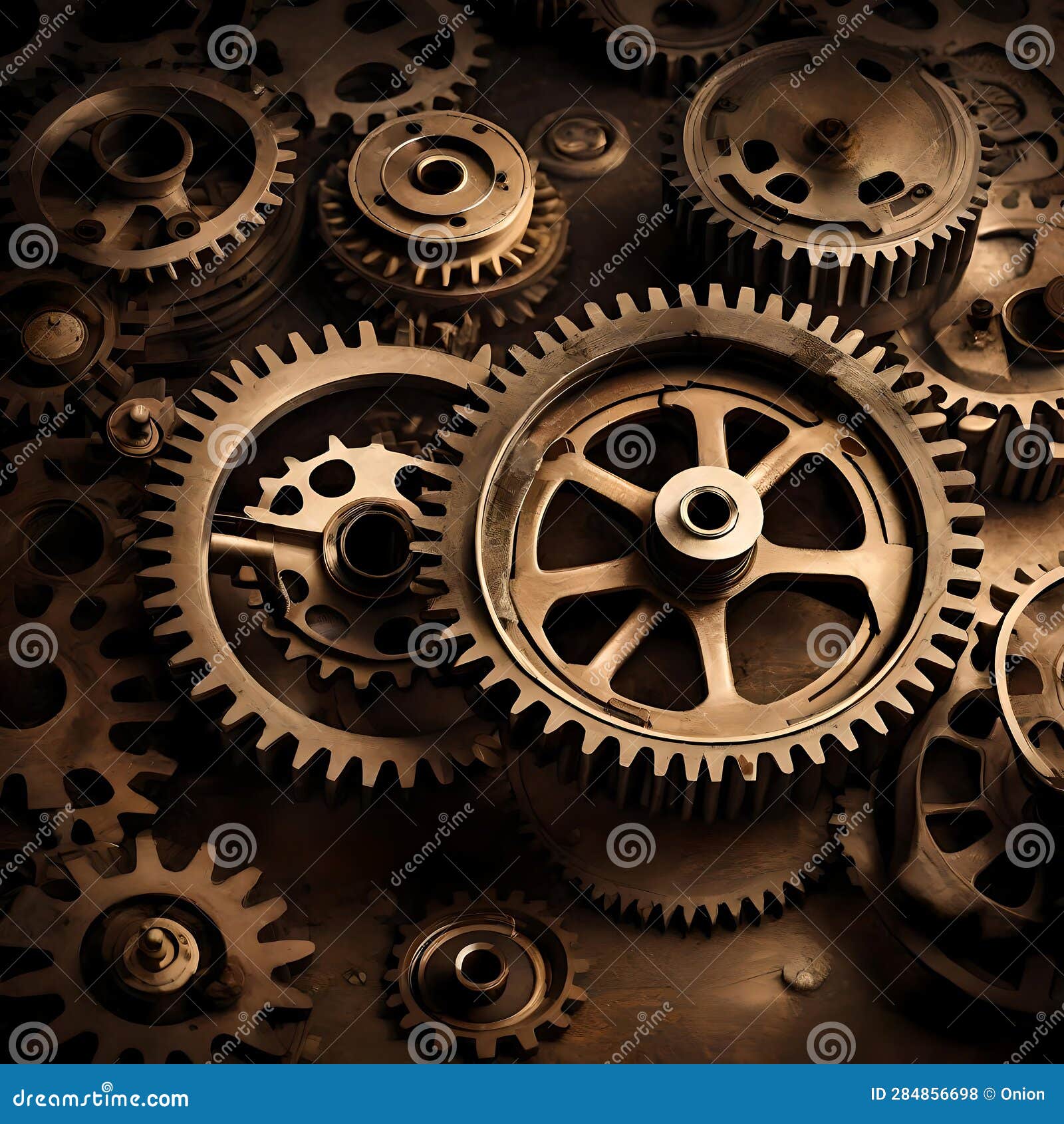 Multiple Metal Gears in Different Sizes - Ai Generated Image Stock ...