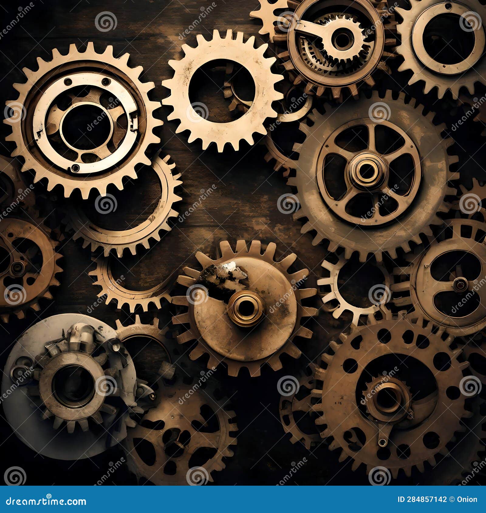 Multiple Metal Gears in Different Sizes - Ai Generated Image Stock ...