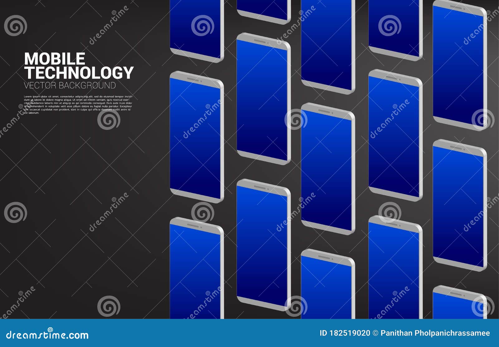 Multiple Mobile Phone in the Row. Stock Vector - Illustration of person ...