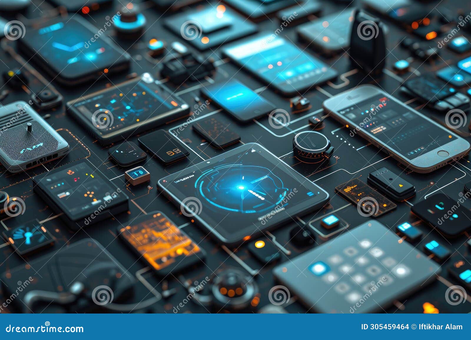 Multiple Modern Cell Phones Neatly Arranged on a Table for Display ...