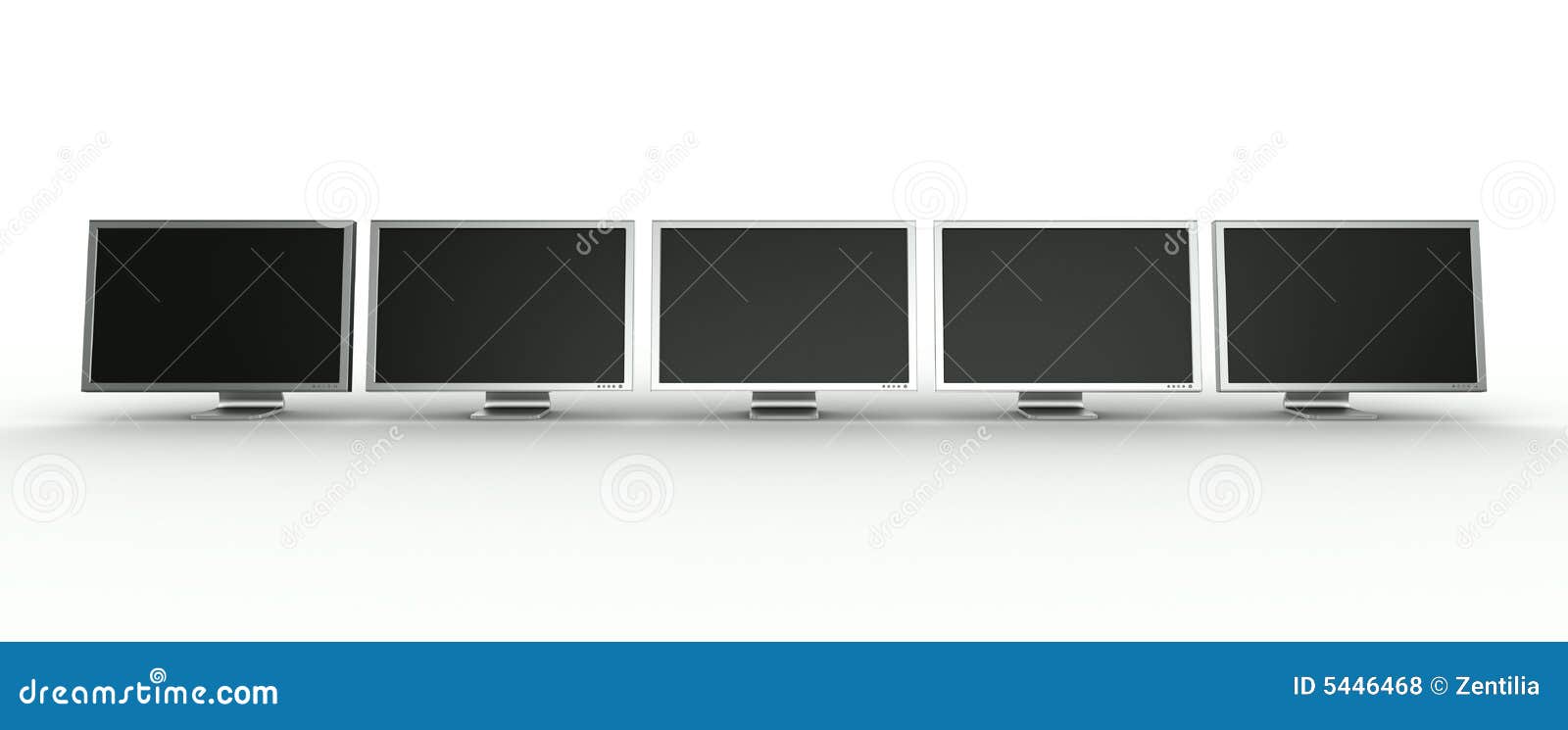 Multiple monitors stock illustration. Illustration of realistic - 5446468