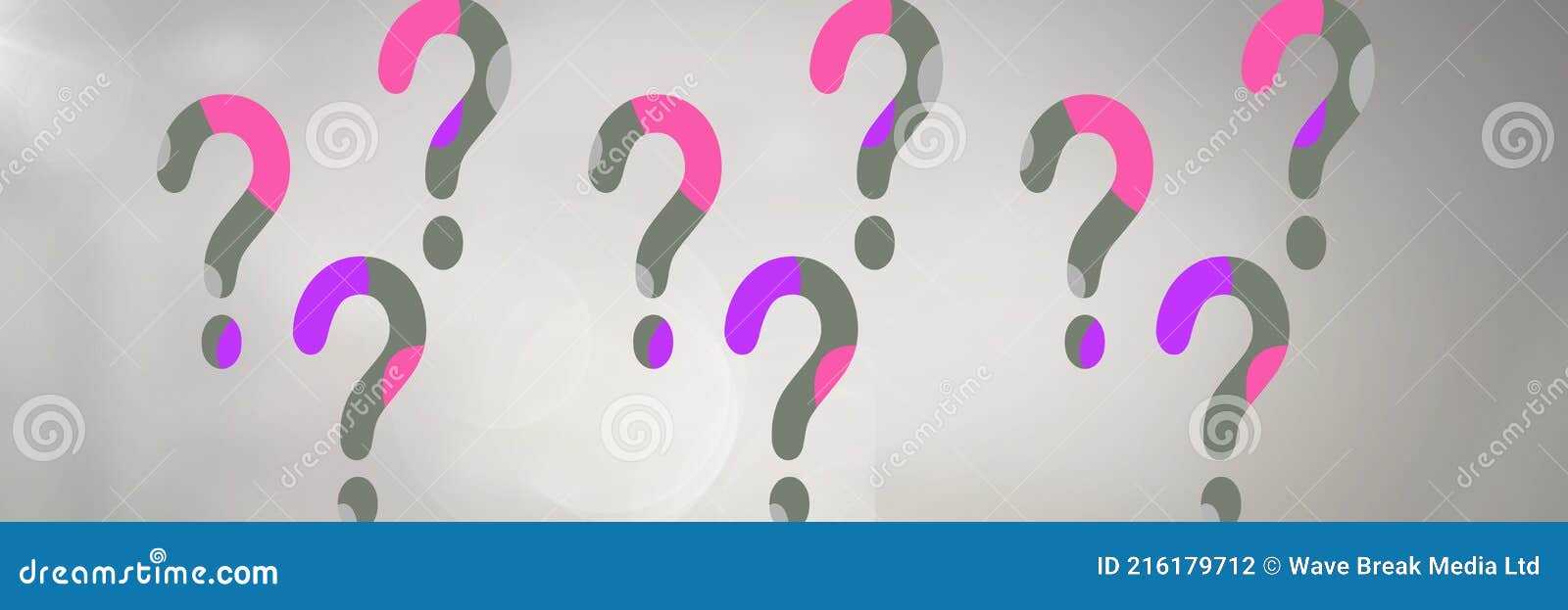 Multiple Multicolor Question Marks Against a White Office Building ...