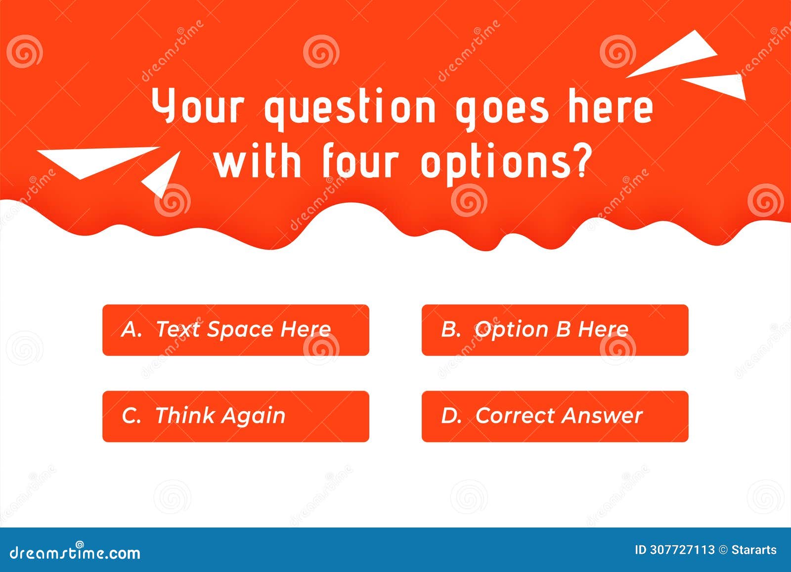 Multiple Option Choice Template for Trivia Game and Test Exam Stock ...