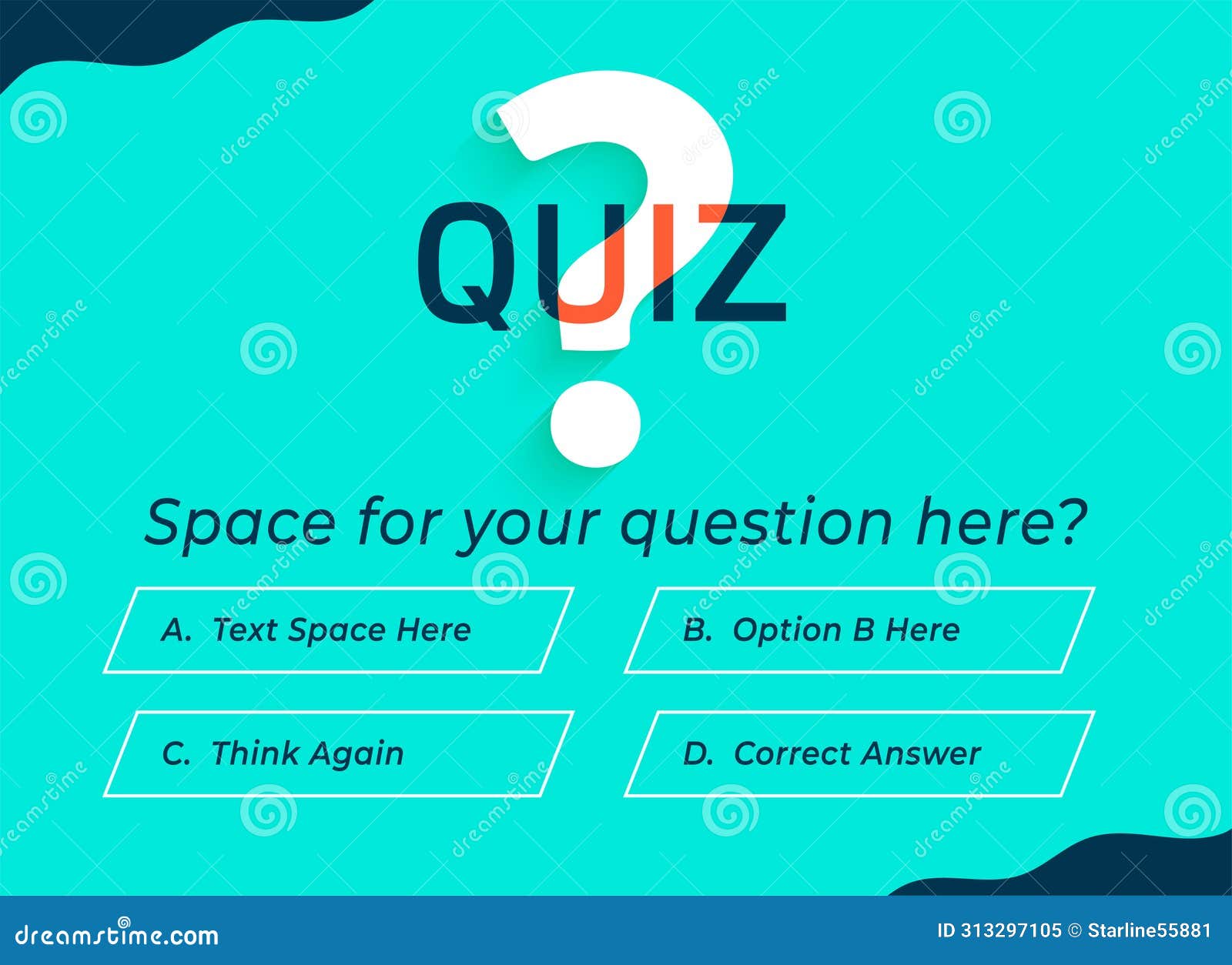 Multiple Option Quiz Banner for Your Exam or Test Stock Vector ...