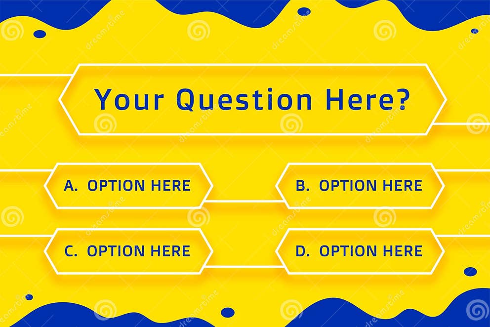 Multiple Option Quiz Game Template in Problem Solving Concept Stock ...