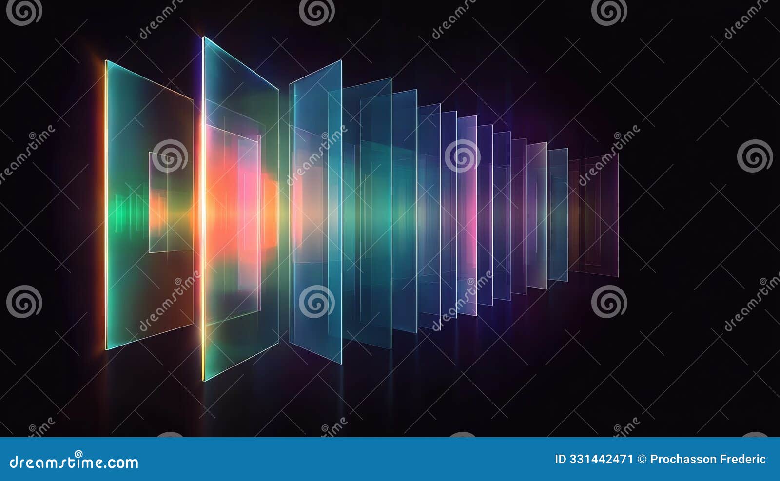 Multiple Overlapping Glass Panels Floating in the Air, AI Generated ...