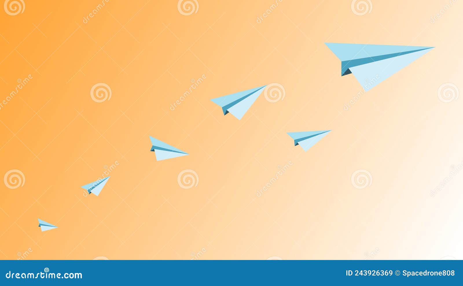 Multiple Paper Airplanes in the Warm Sky Stock Vector - Illustration of ...