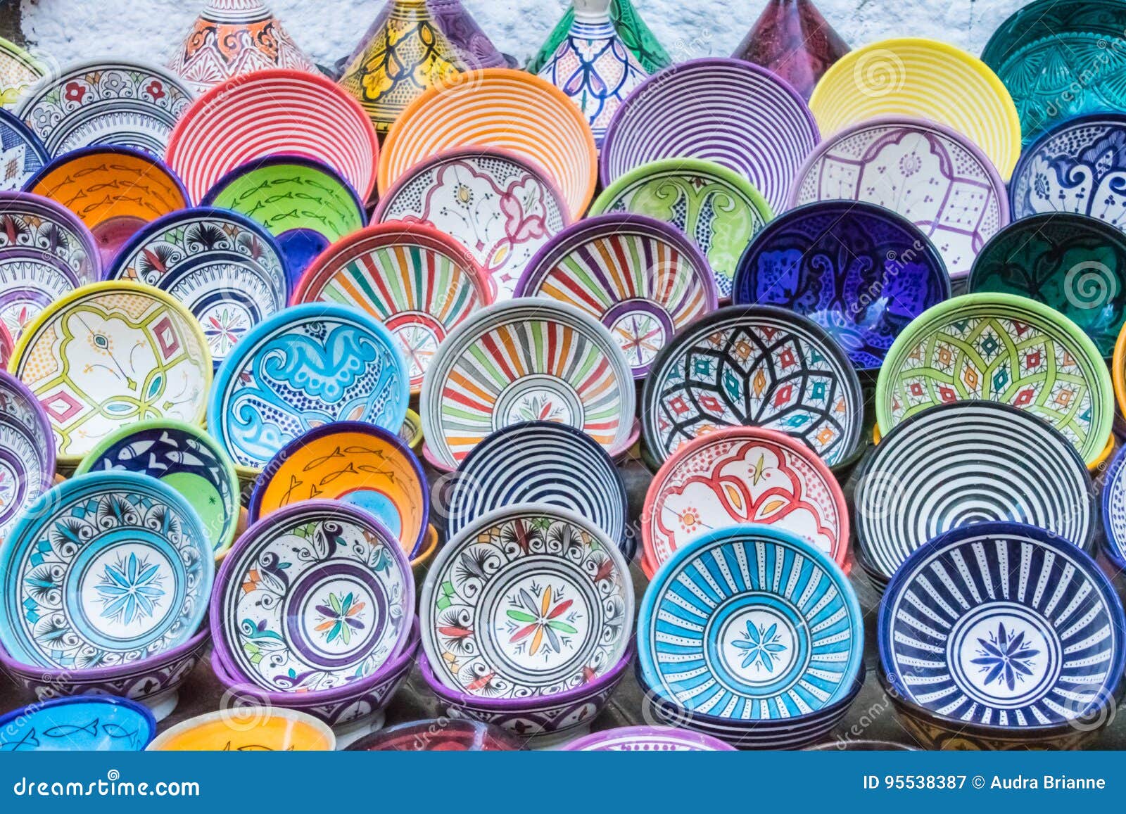 Multiple Patterned and Colored Dishes Stock Image - Image of ornate ...