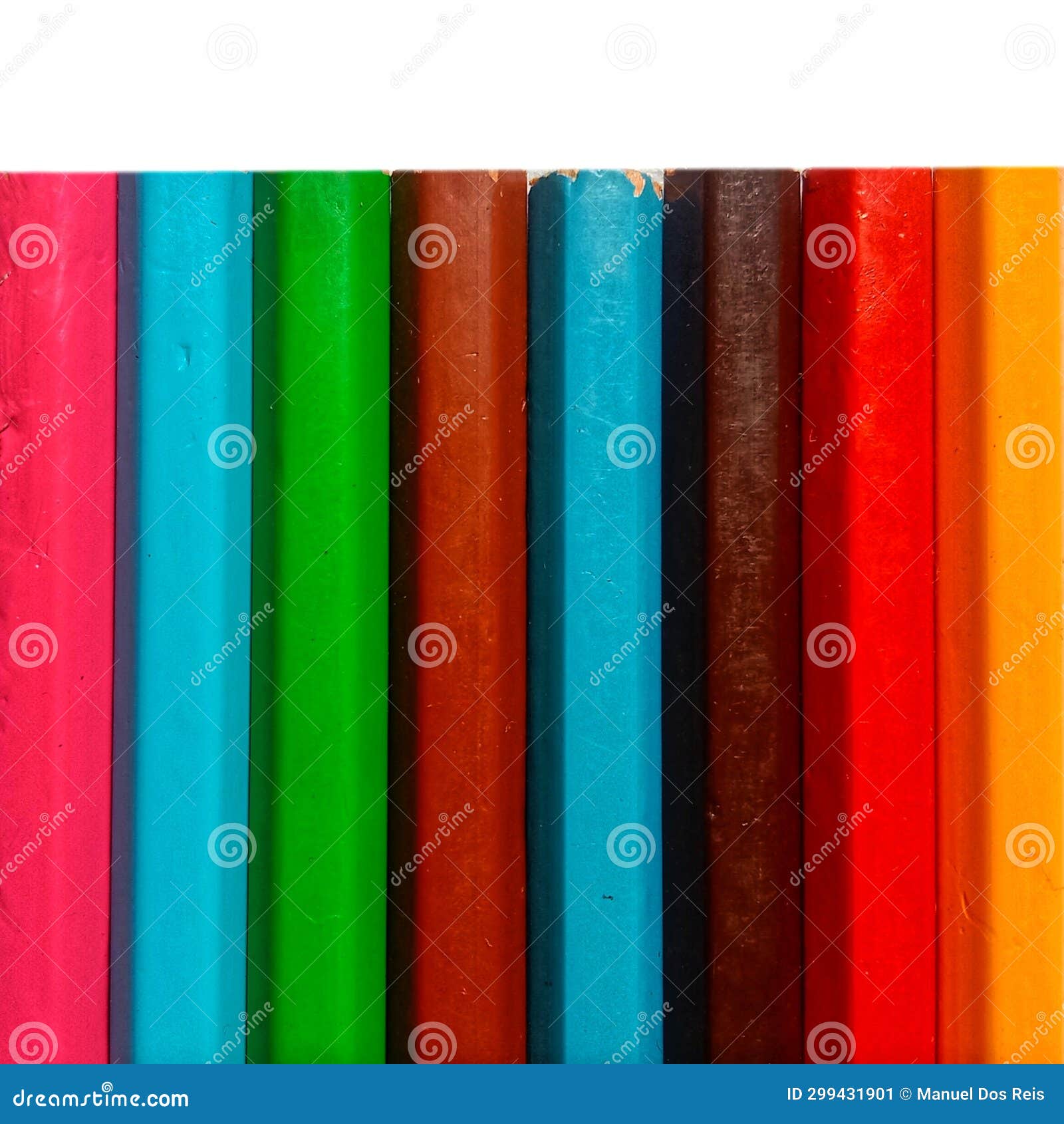 Multiple Pencil Hand Drawing Colors with White Background Image stock ...