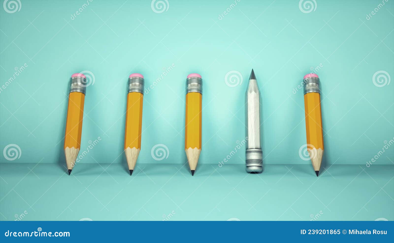 Multiple Pencils with One of Them Different Stock Illustration ...