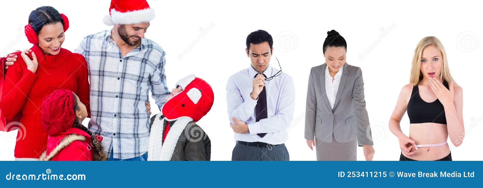 Multiple People of Different Professions Against Copy Space on White ...