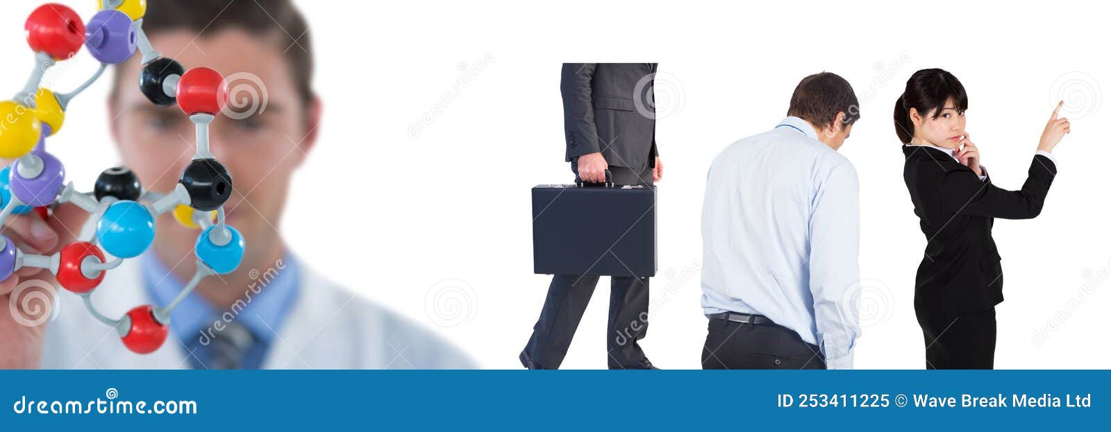 Multiple People of Different Professions Against Copy Space on White ...