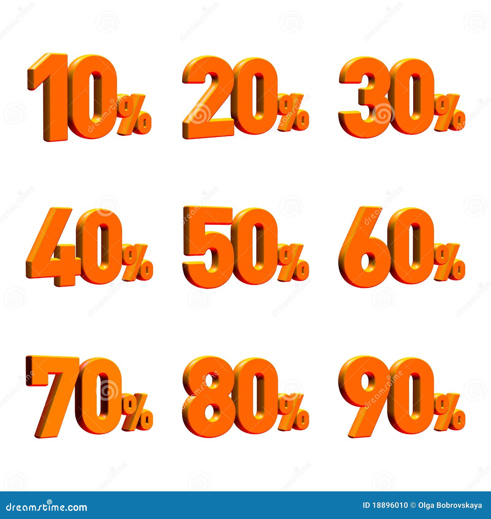 Multiple Percentage 3D Render Stock Illustration - Illustration of ...