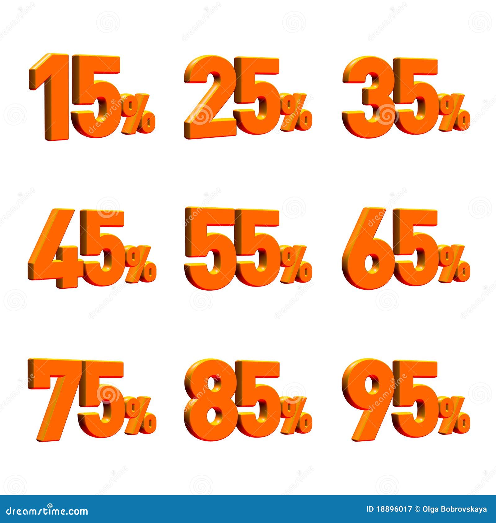 Multiple Percentage 3D Render Stock Illustration - Illustration of ...