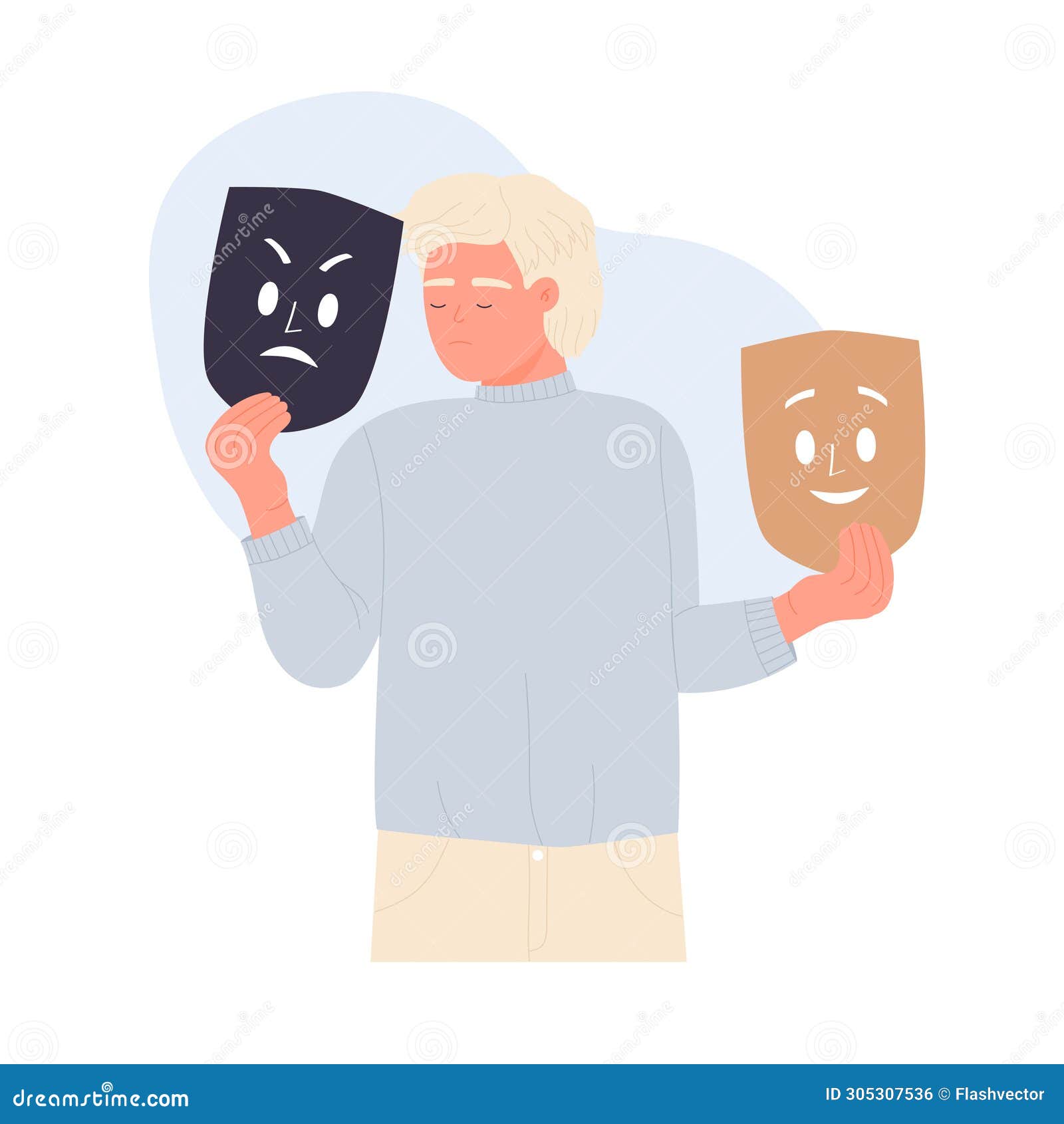 Multiple Personality Disorder Stock Vector - Illustration of holding ...