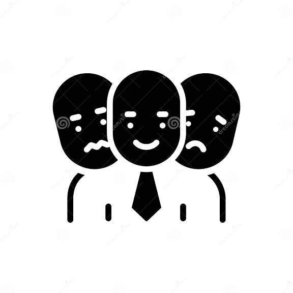 Black Solid Icon for Multiple Personality, Multiple and Disorder Stock ...