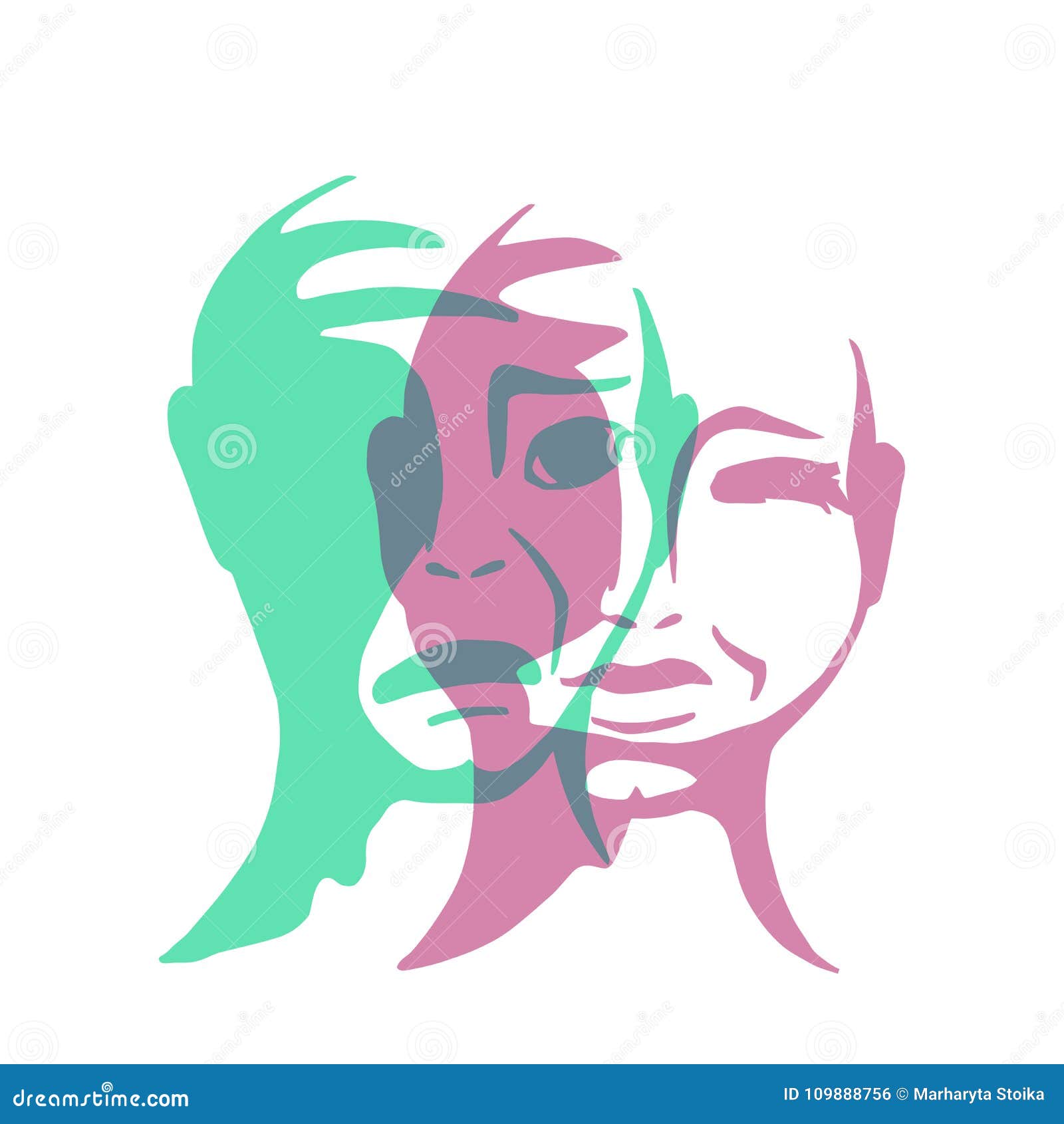 Multiple personality. stock vector. Illustration of happiness - 109888756 Multiple personality. stock vector. Illustration of happiness - 109888756