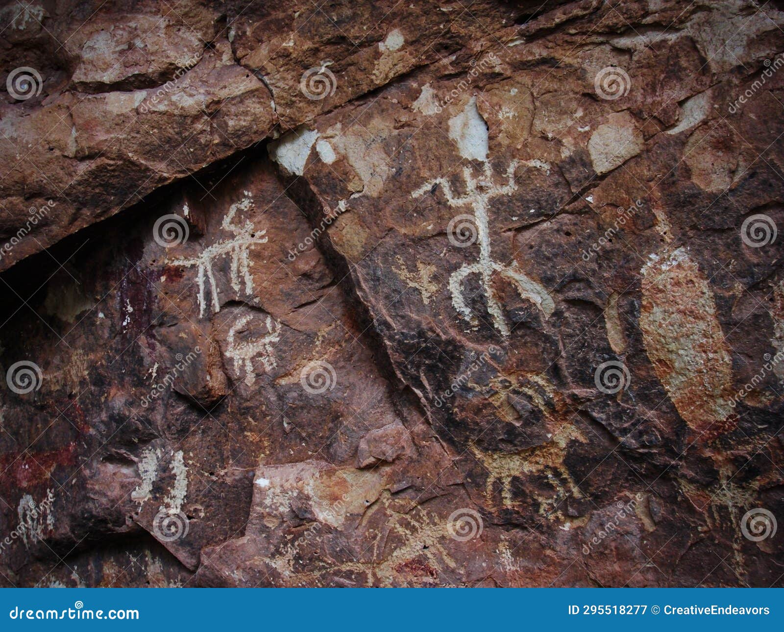 Multiple Petroglyphs on Cave Wall - Snake Gulch, Arizona Stock Image ...