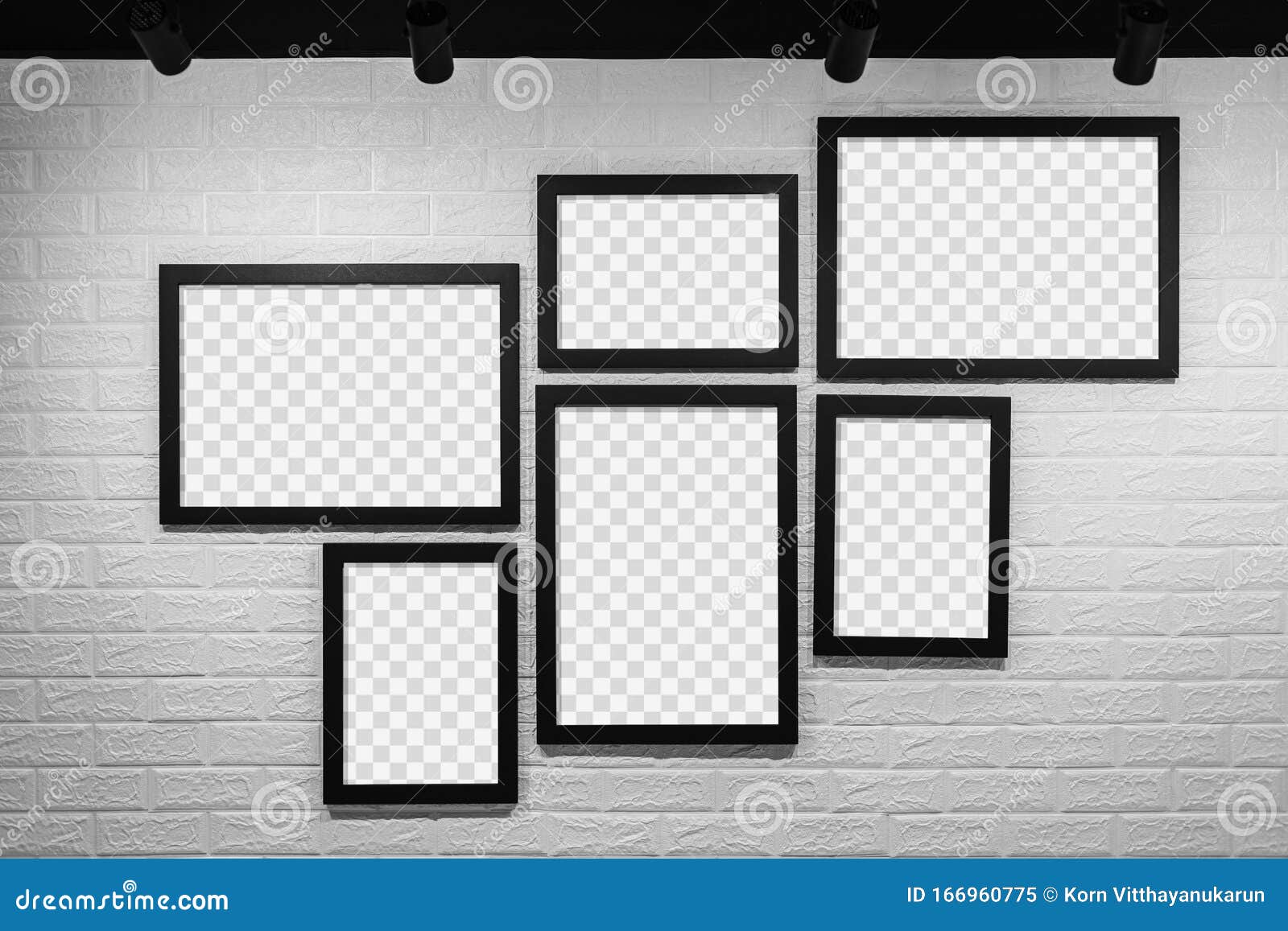 Multiple Picture Frame Hanging on White Wall for Home Decoration Blank ...