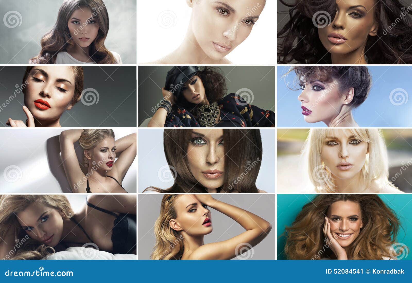 Multiple Picture of the Stunning Ladies Stock Image - Image of fashion ...