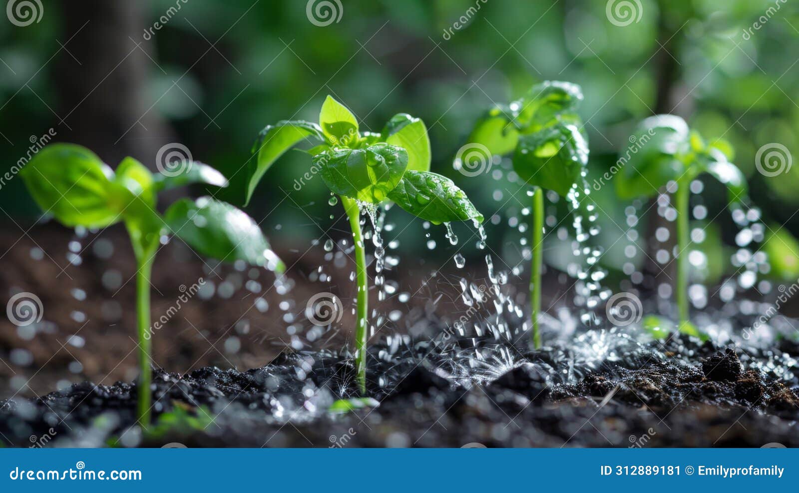Group of Plants Sprouting Out of Ground Stock Image - Image of green ...