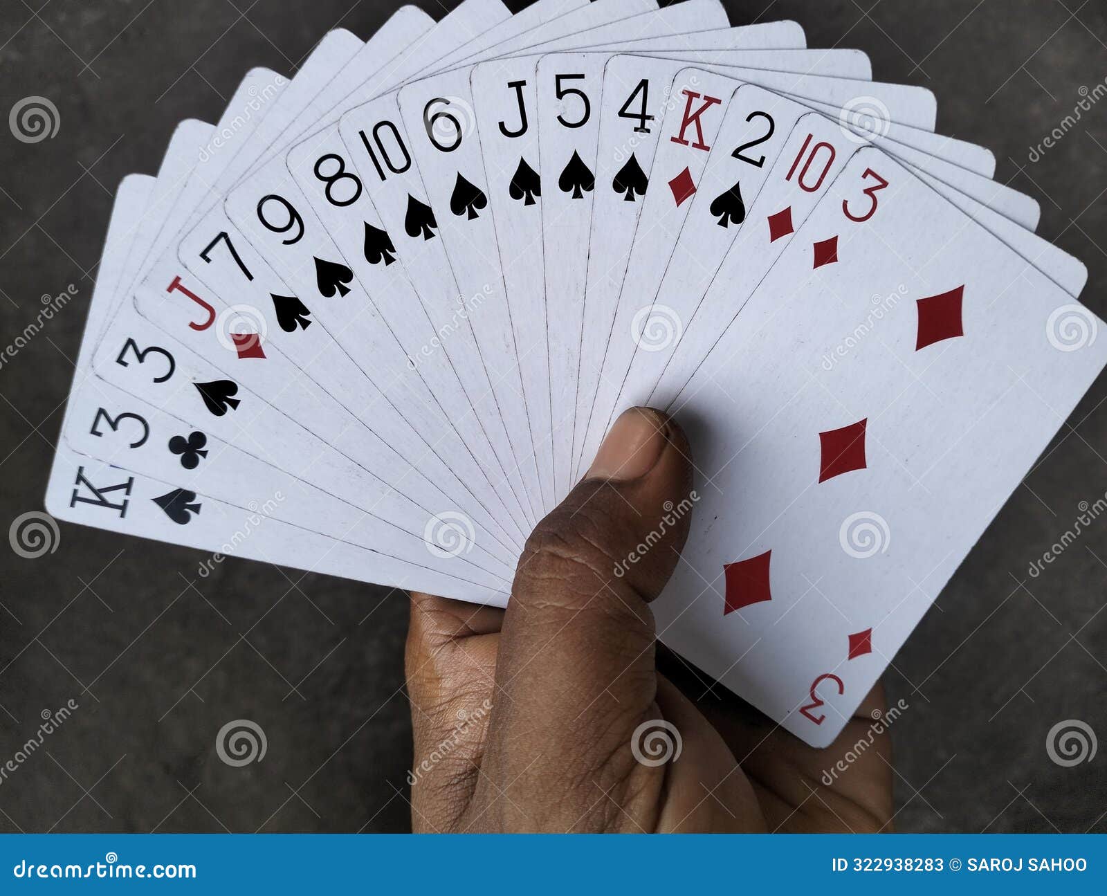 Multiple Playing Cards in Hand Stock Image - Image of playing, cards ...