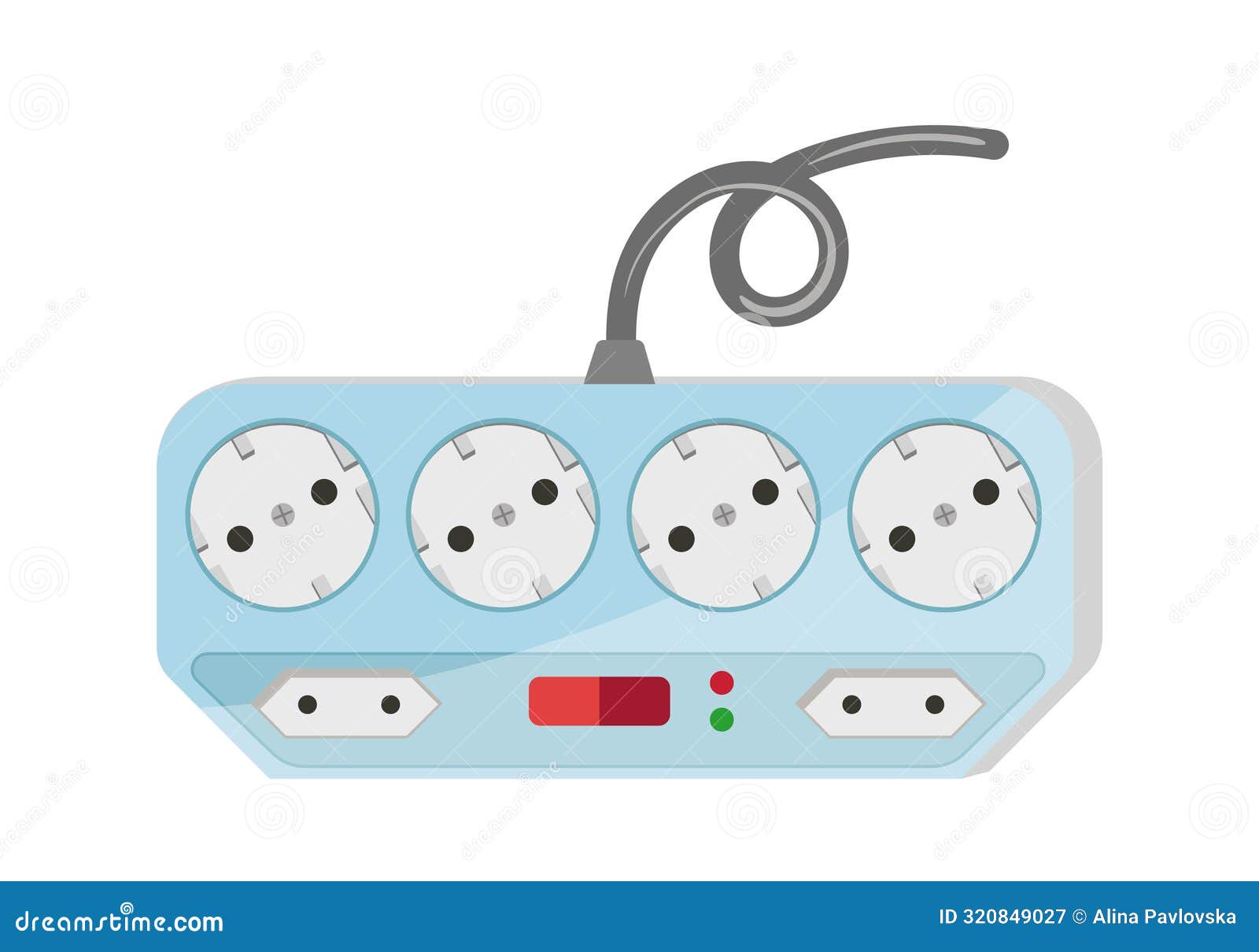 Multiple Plug Adapter Power Strip Electrical Outlet Vector Illustration ...