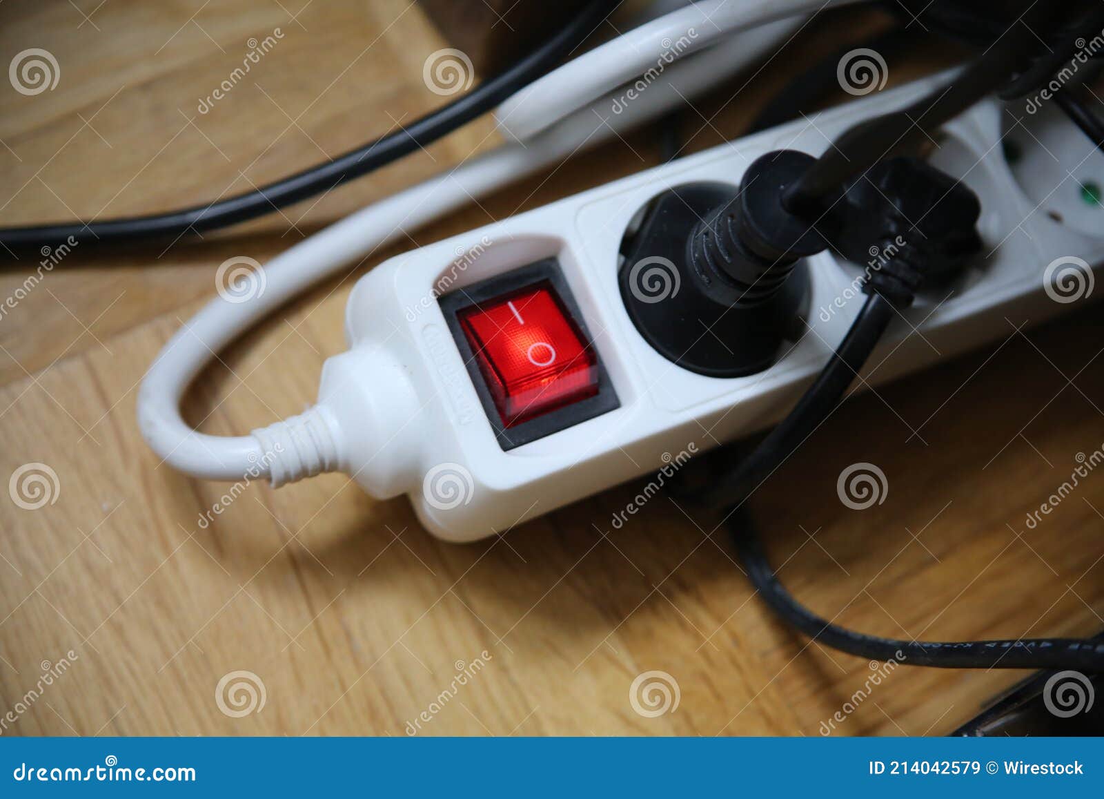 Multiple Extension Socket With Connected Plugs. Stock Photo ... Multiple Extension Socket With Connected Plugs. Stock Photo ...