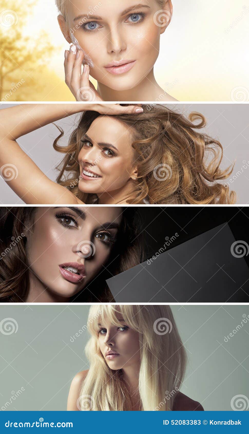Multiple Portrait of Four Stunning Ladies Stock Image - Image of ...