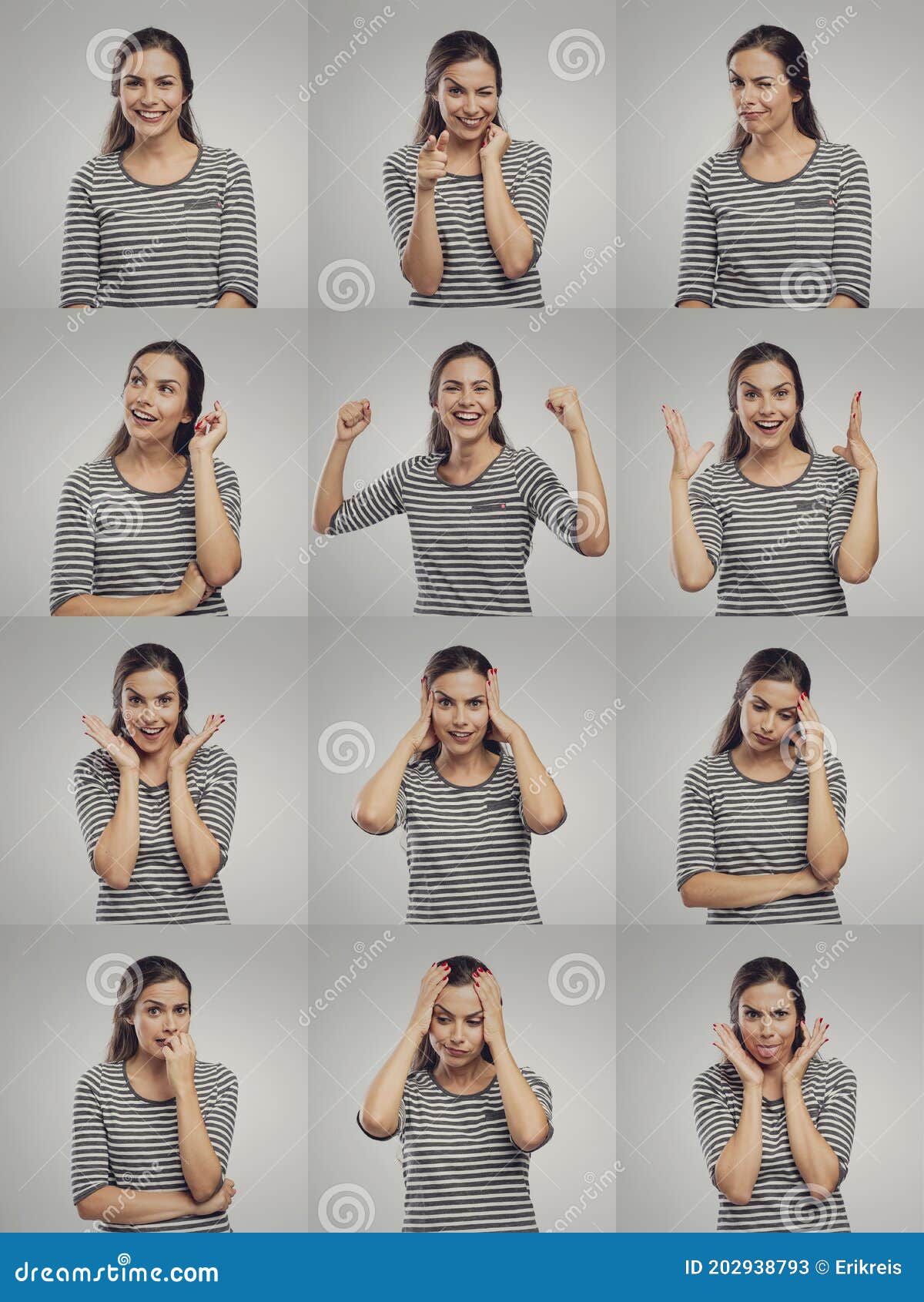 Twelve different moods stock image. Image of latina - 202938793