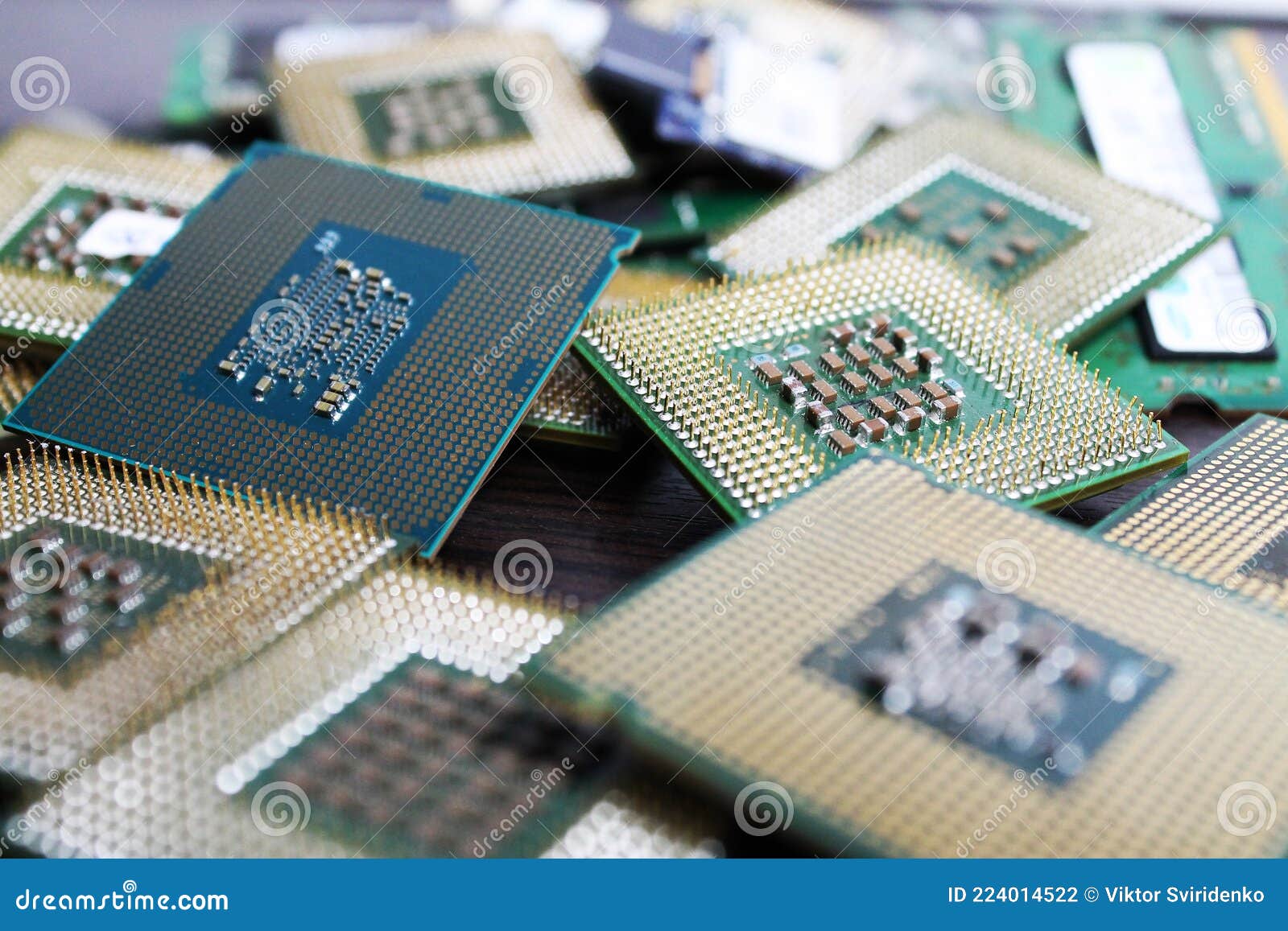 Multiple Processors Stacked in a Pile for Background Stock Photo ...