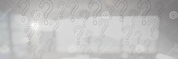 Multiple Question Marks Against a White Office Building Background ...