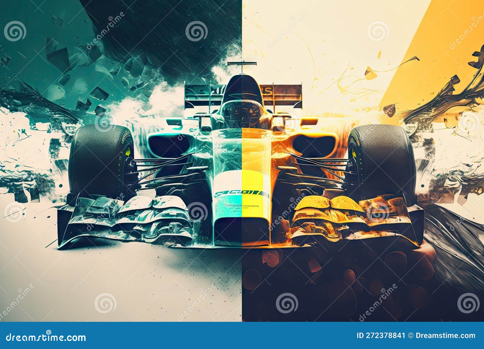 Multiple Racing Car Competition Background Double Exposure Stock ...
