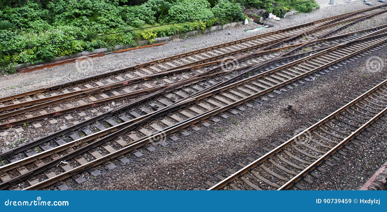 Multiple railroad tracks stock image. Image of crossing - 90739459
