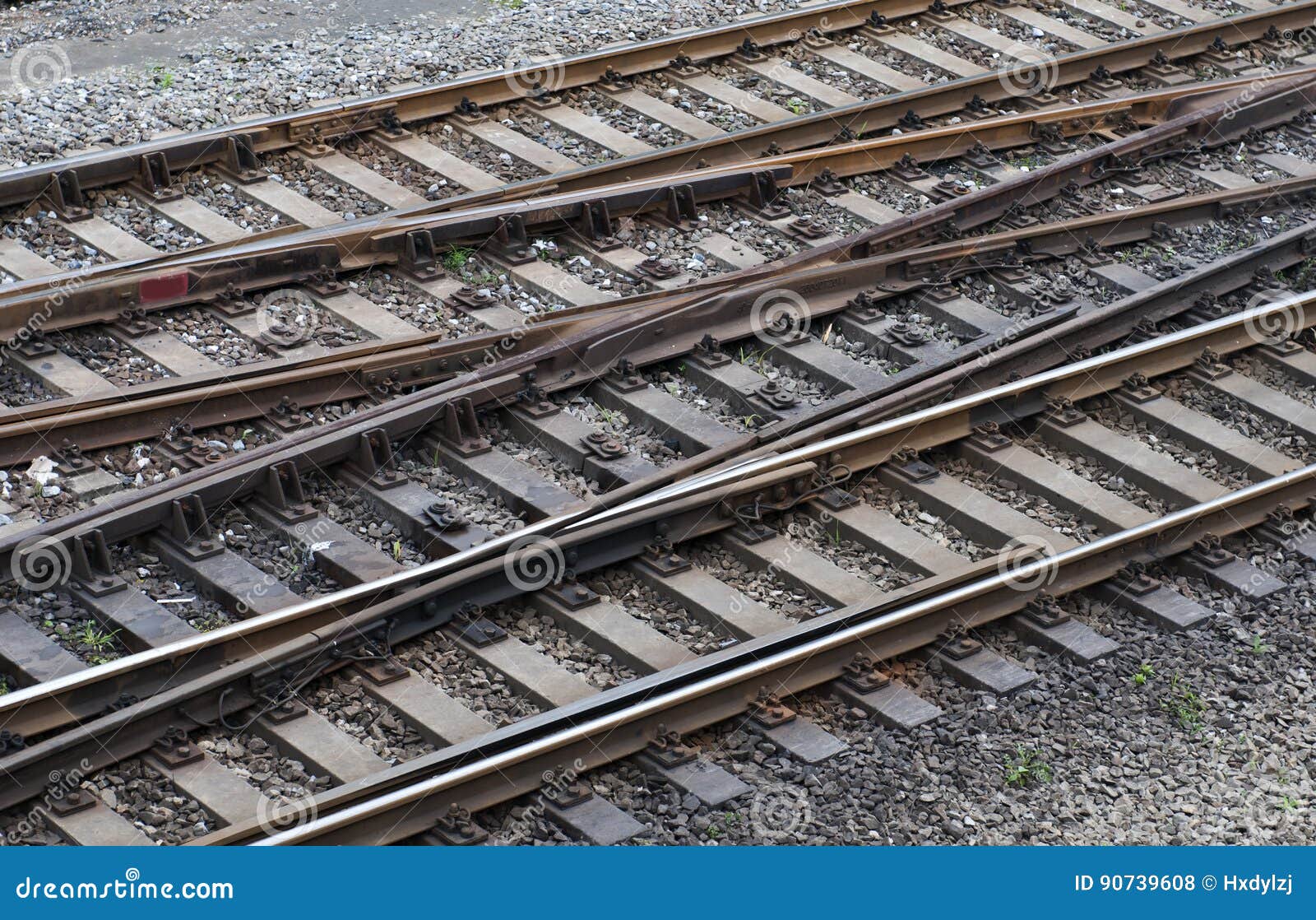 Multiple railroad tracks stock photo. Image of focus - 90739608