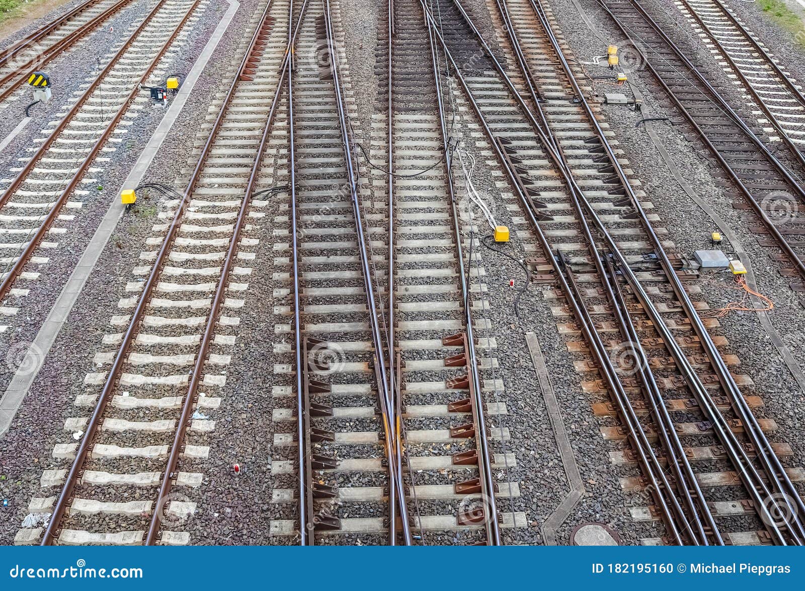 Multiple Railroad Tracks with Junctions at a Railway Station in a ...