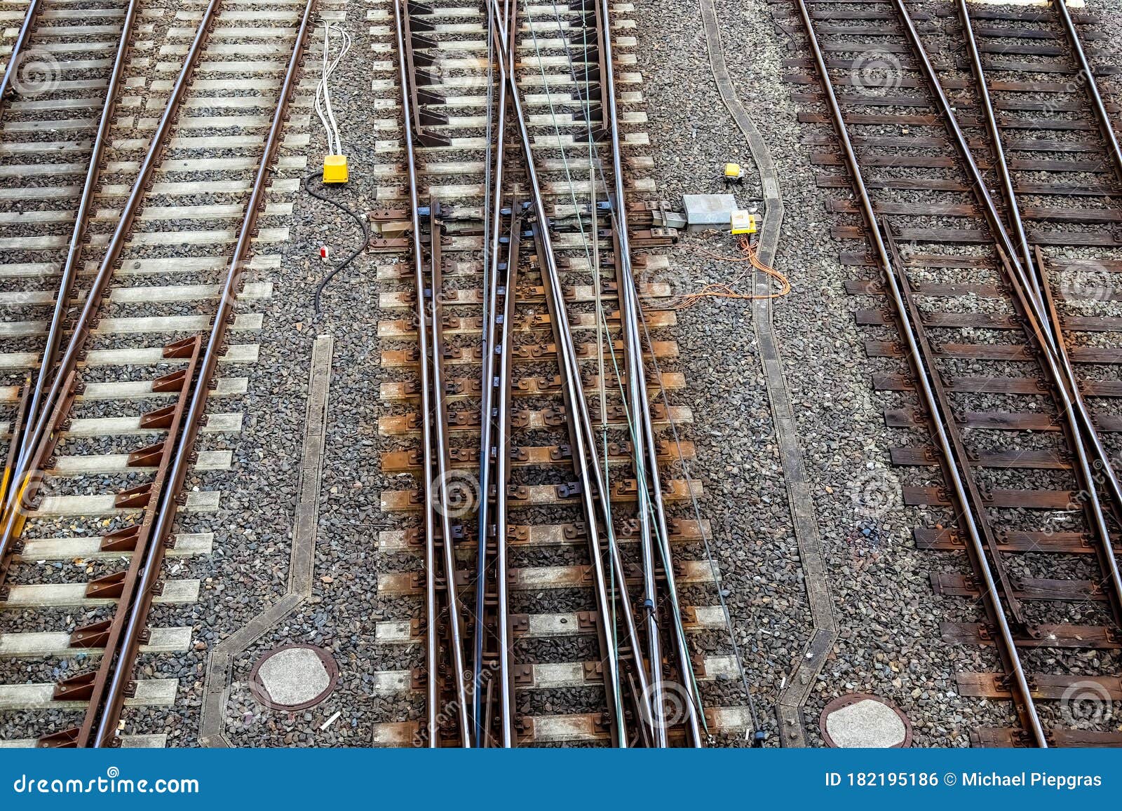 Multiple Railroad Tracks with Junctions at a Railway Station in a ...