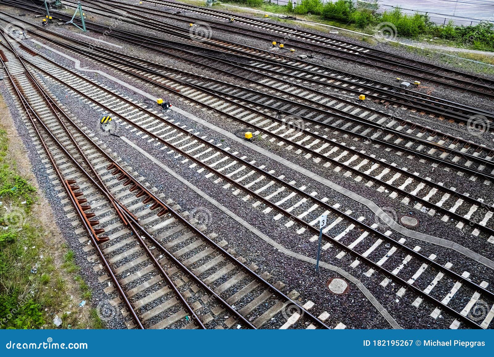 Multiple Railroad Tracks with Junctions at a Railway Station in a ...