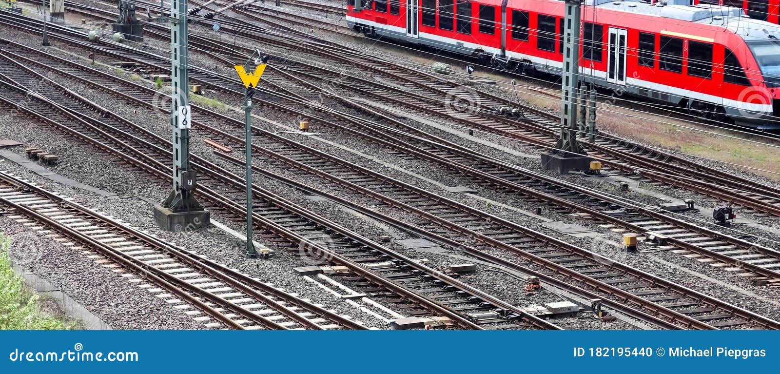 Multiple Railroad Tracks with Junctions at a Railway Station in a ...