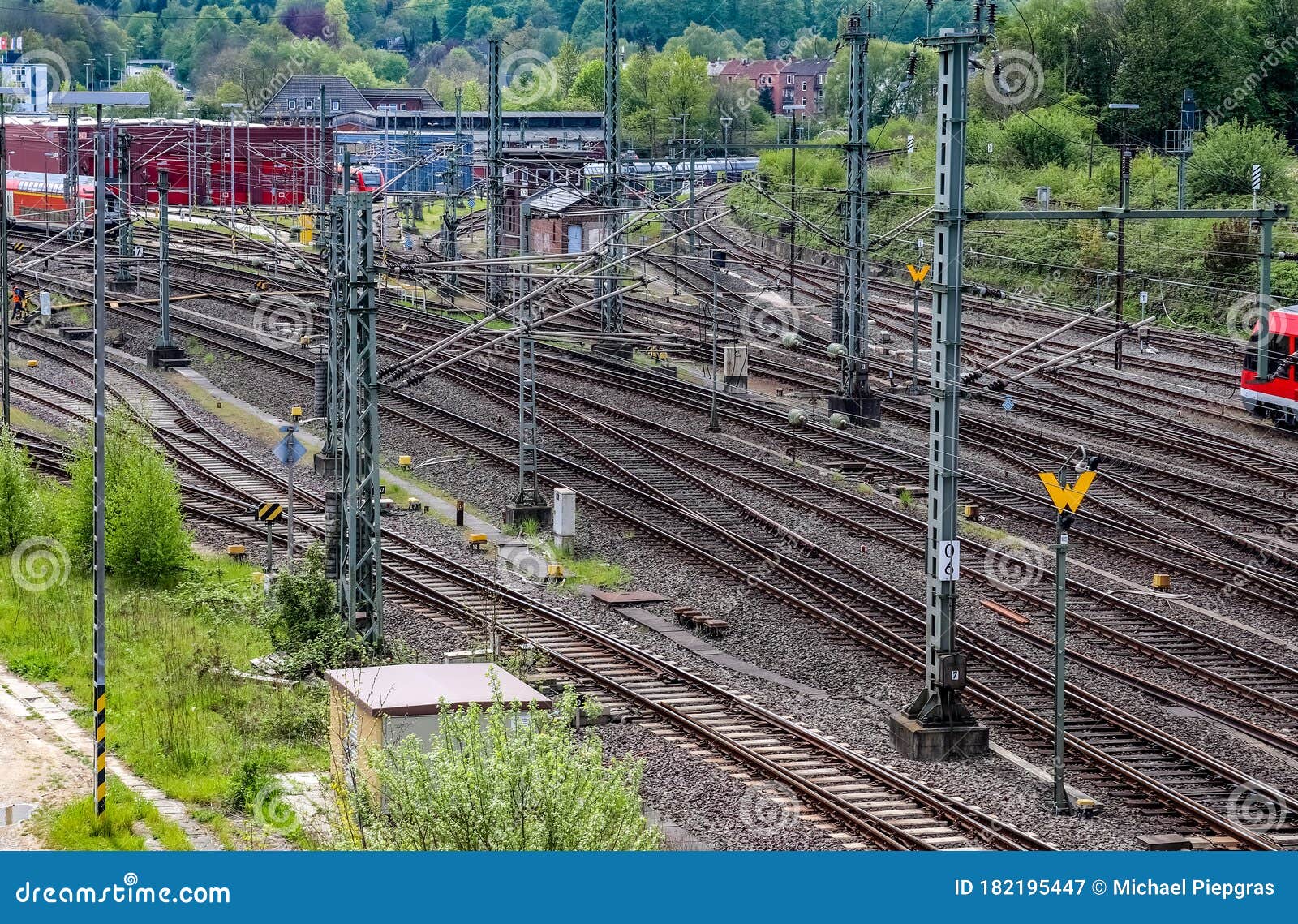 Multiple Railroad Tracks with Junctions at a Railway Station in a ...